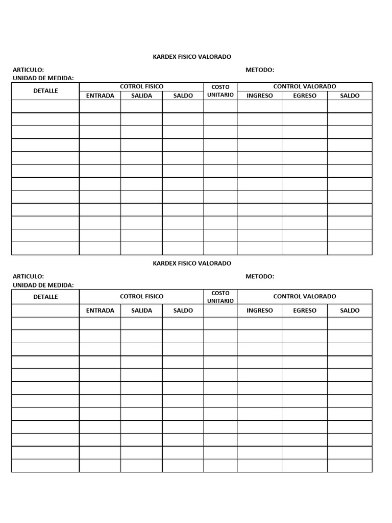 Control de Inventarios y Kardex Valorado | PDF