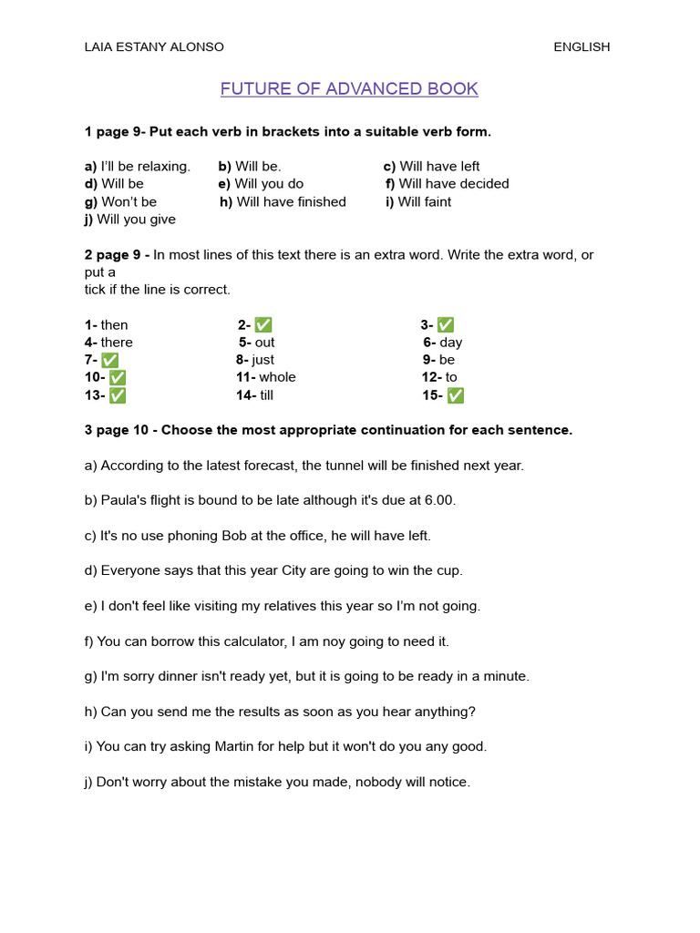Advanced Book Starter Unit and Unit 1 | PDF