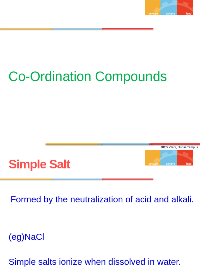 Coordination Compounds - PPT Slides | PDF | Coordination Complex | Ligand