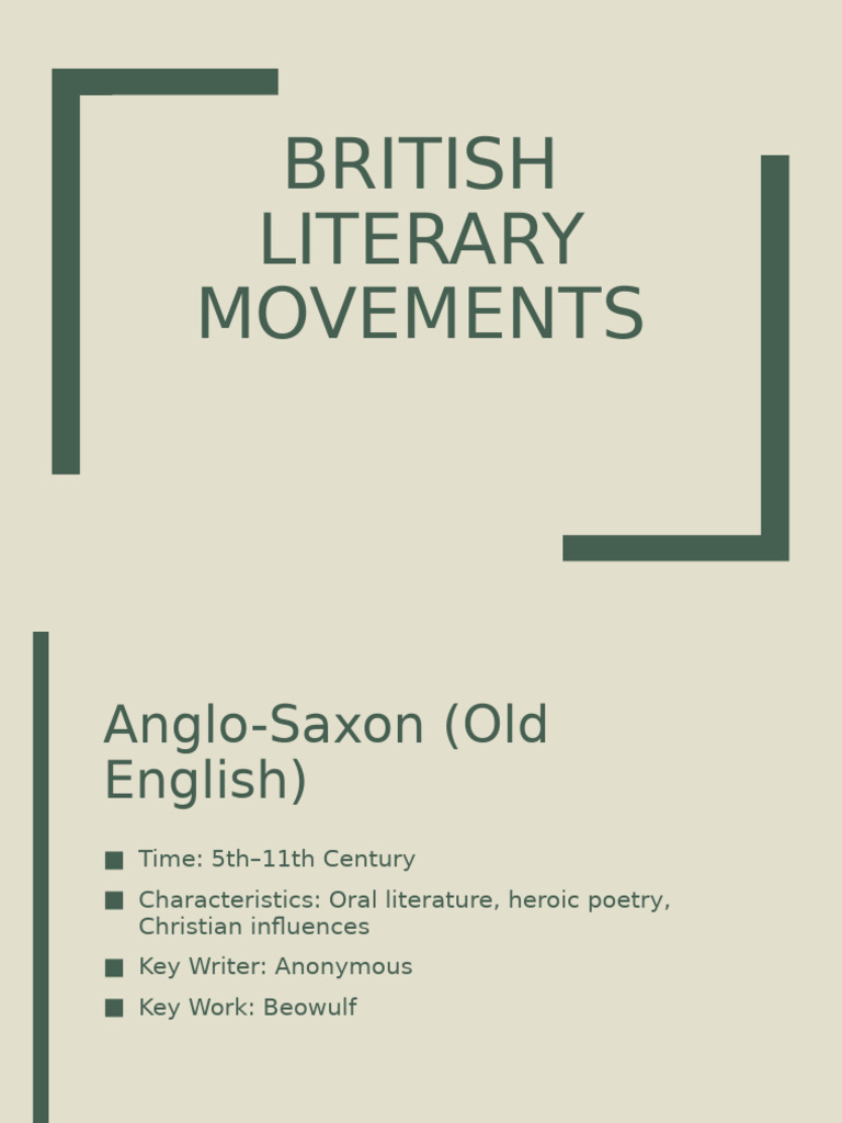 British Literary Movements | PDF | Beowulf | Poetry