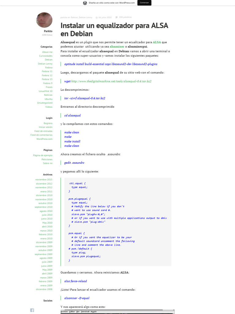 Equalizador Alsa Debian | PDF | Tecnología de sistema operativo ...