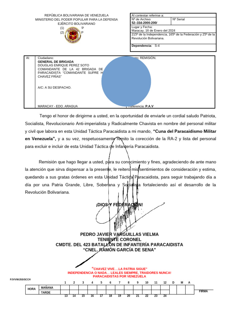 Oficio Para La Brigada Notificando Correciones en La Ra-2 | PDF | Militar