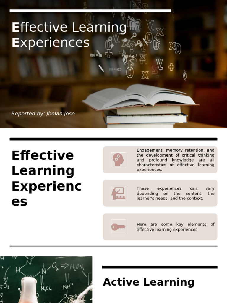 Effective Learning Experiences | PDF | Learning | Neuroscience