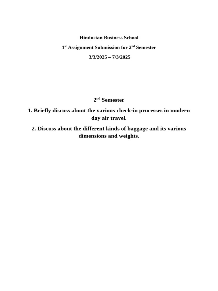 1st Assignment_2nd Sem | PDF