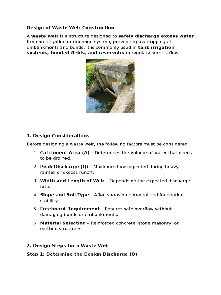 waste weir | PDF | Surface Runoff | Erosion