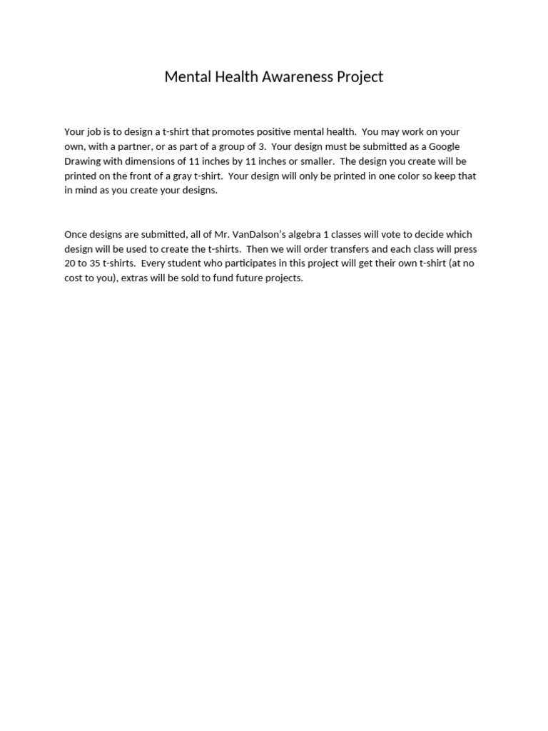 Mental Health Awareness Project | PDF