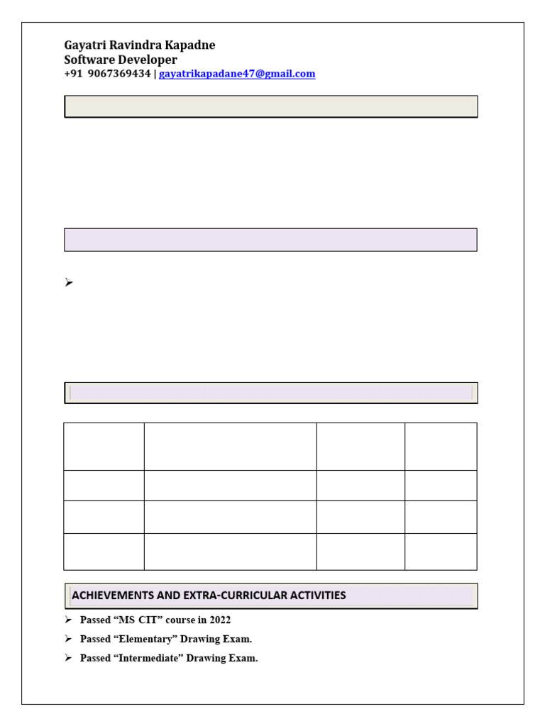 Gayatri Resume 2 | PDF