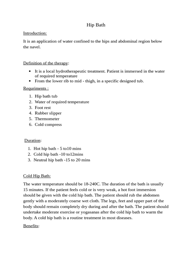 Hip Bath | PDF | Constipation | Hemorrhoid