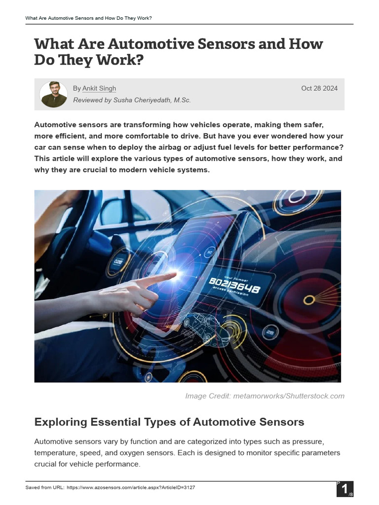 Understanding Automotive Sensors Explained | PDF | Lidar | Sensor