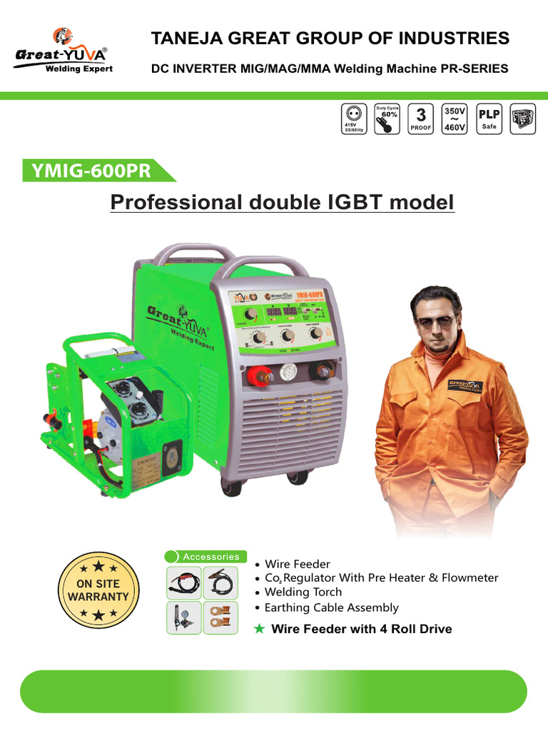 Great Yuva Mig Mm 600a Ymig600pr 3ph Welding Machine | PDF | Welding | Construction