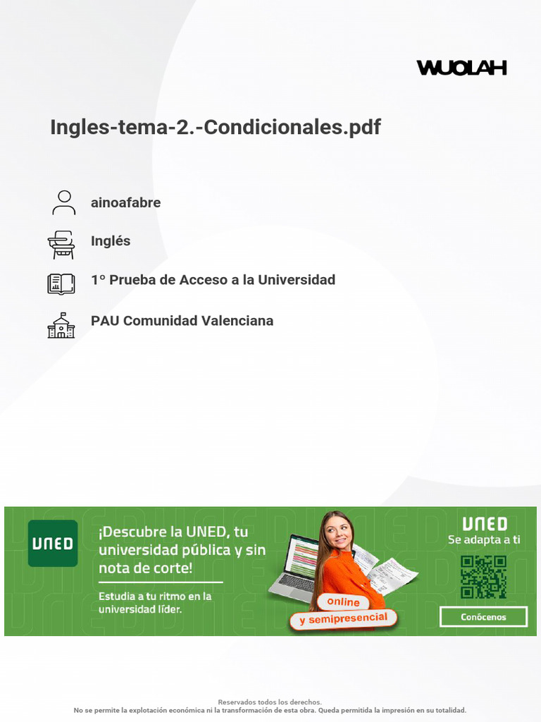 wuolah-free-Ingles-tema-2.-Condicionales | PDF