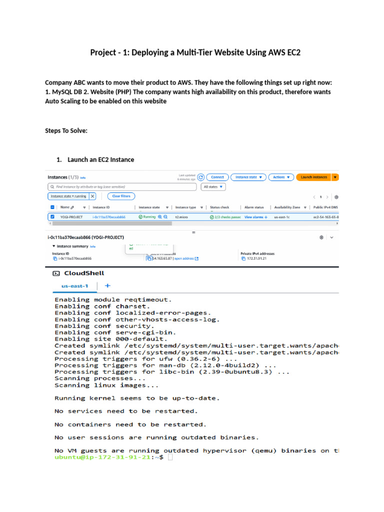 Deploy Multi-Tier Website on AWS EC2 | PDF
