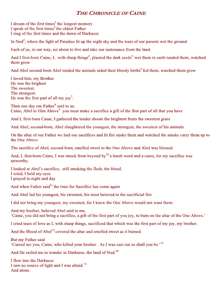 VTM - Book of Nod - Chronicle of Caine | PDF