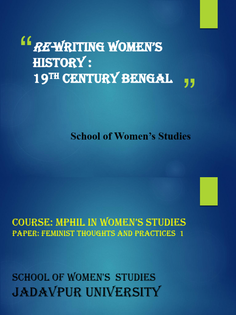 Women's History in 19th Century Bengal | PDF | Marriage | Feminism