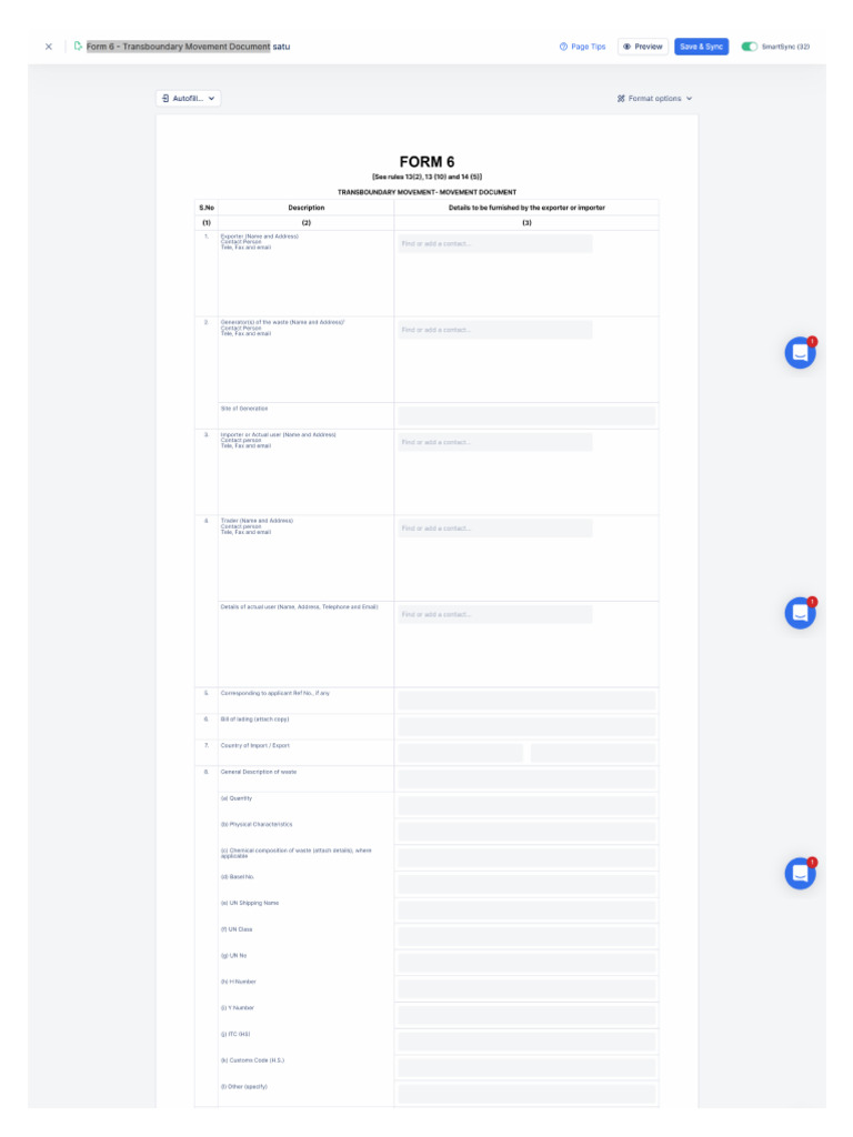 Incodocs - Form 6 - Transboundary Movement Document | PDF