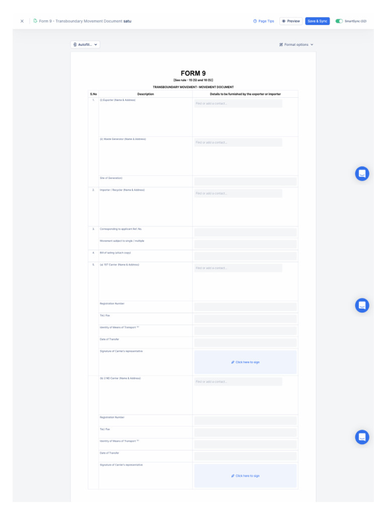 Incodocs - Form 9 - Transboundary Movement Document | PDF