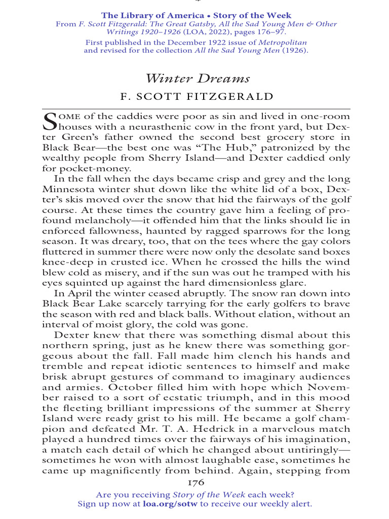 F.Scott Fitzgerald - Winter Dreams | PDF