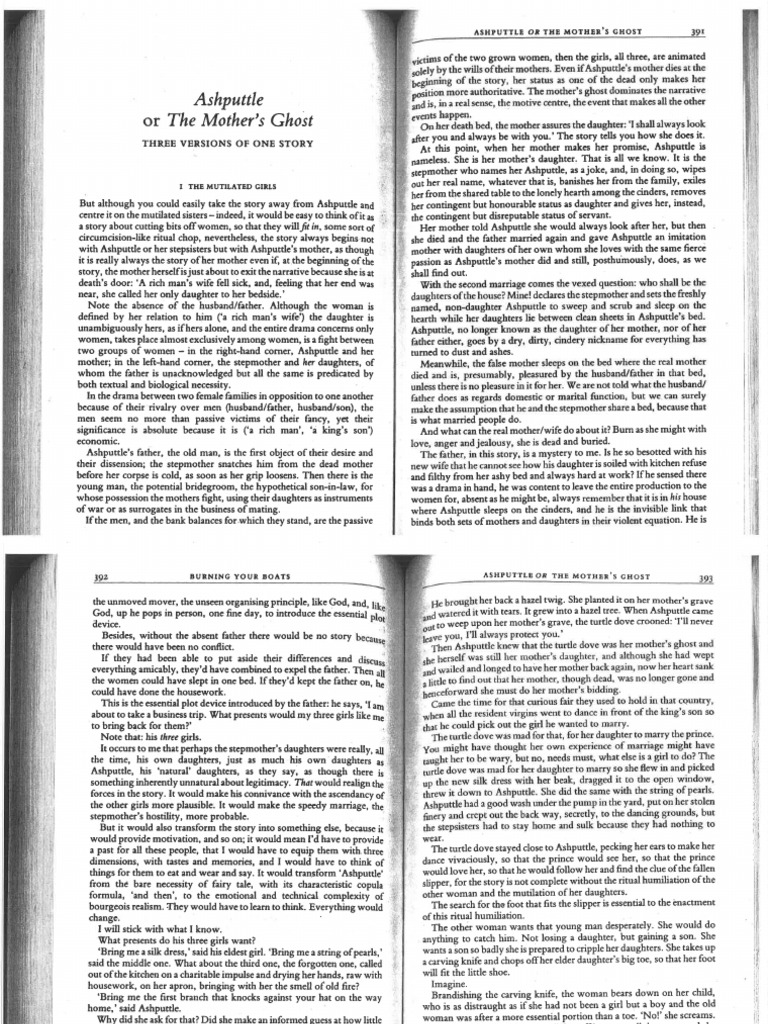 Angela Carter - Ashputtle or The Mothers Ghost | PDF
