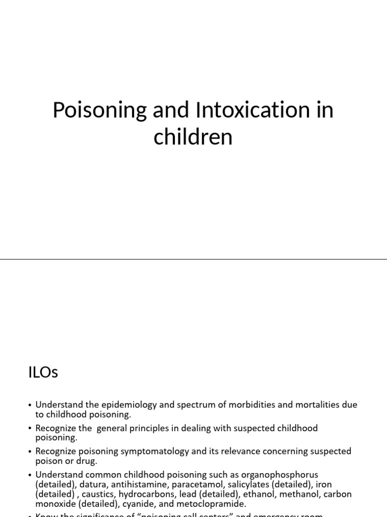 Childhood Poisoning: Symptoms & Treatment | PDF | Acetylcholine ...