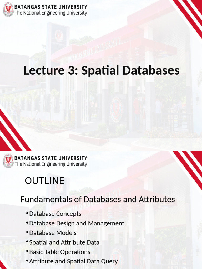 Lecture 3 Spatial Databases | PDF | Databases | Relational Database
