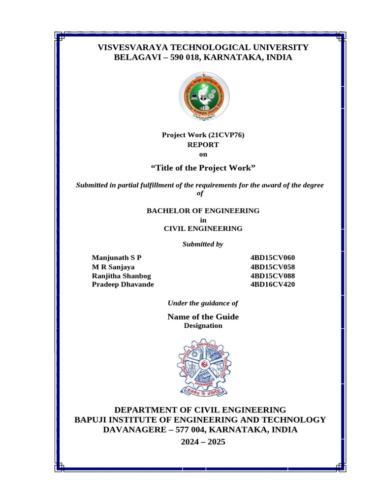 1 Coverpage - Project Work (24-25) | PDF