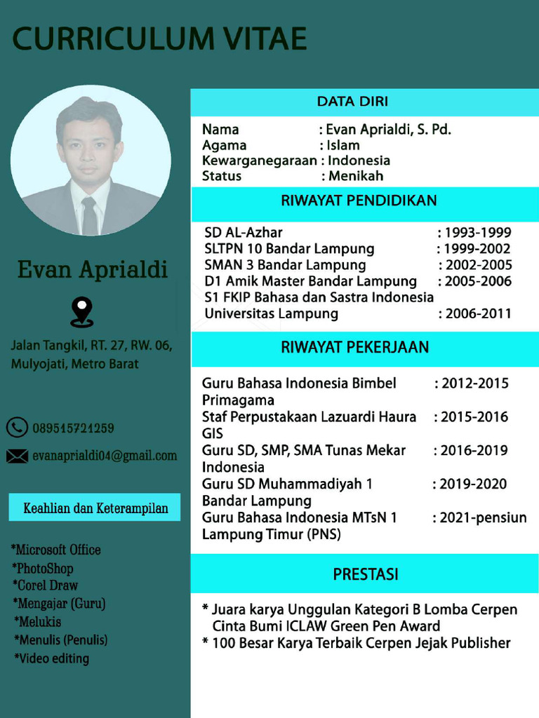 Curriculum Vitae Terbaru | PDF