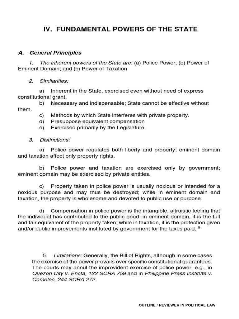 Nachura Inherent Powers 53 78 | PDF | Eminent Domain | Police Power ...