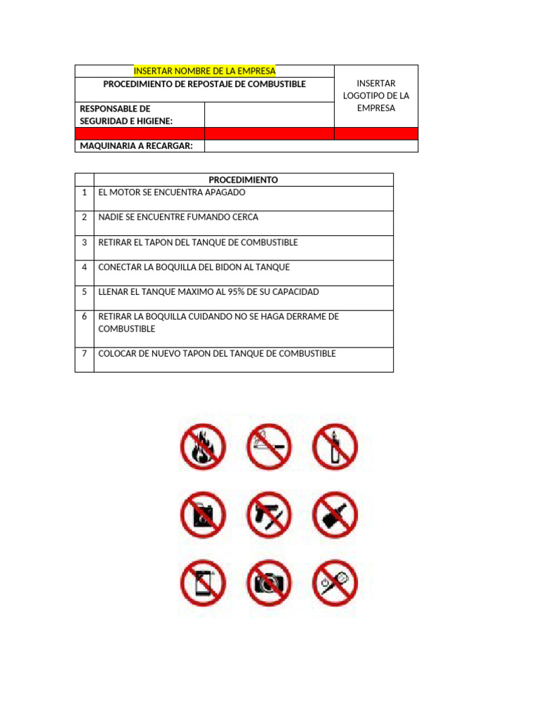 Procedimiento de Repostaje de Combustible | PDF