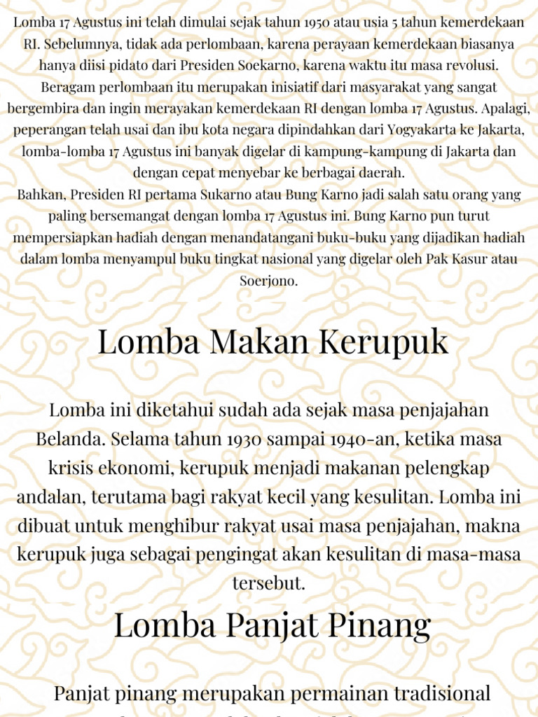 Sejarah Lomba Mading 17 Agustus | PDF