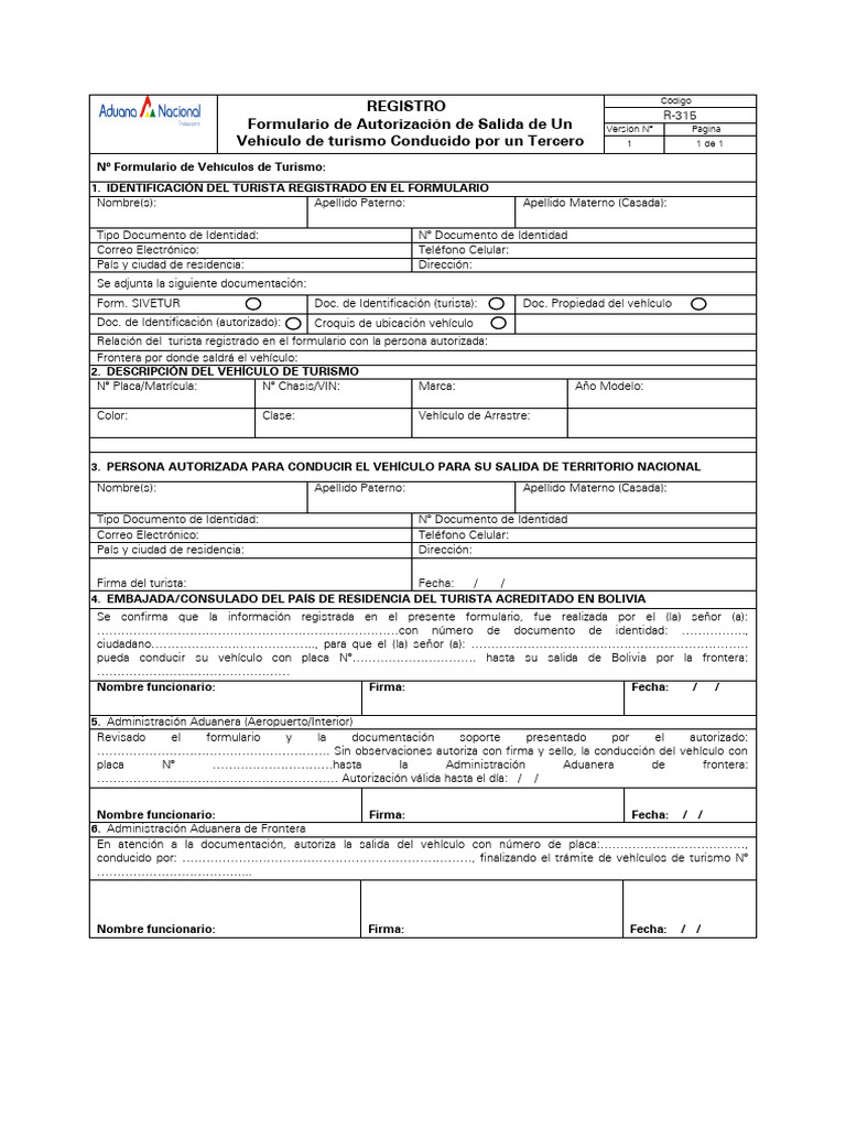 Formulario R-315 | PDF