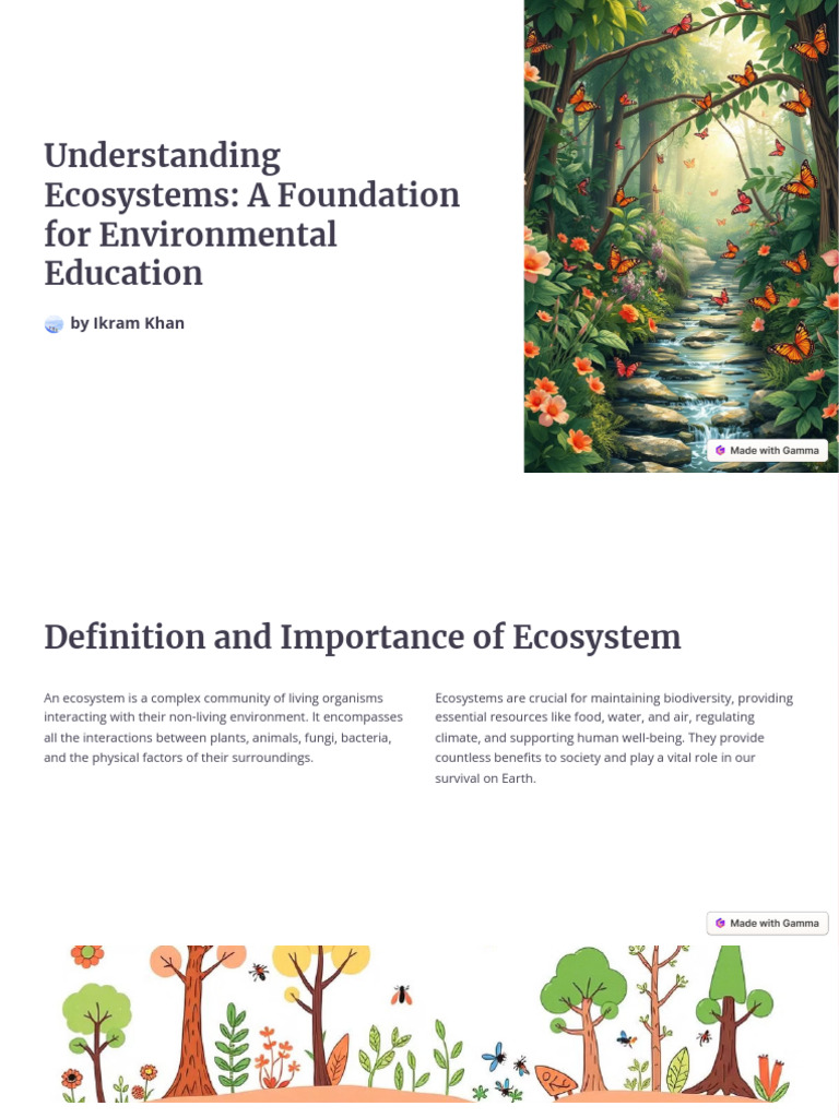 Understanding Ecosystems A Foundation For Environmental Education | PDF ...