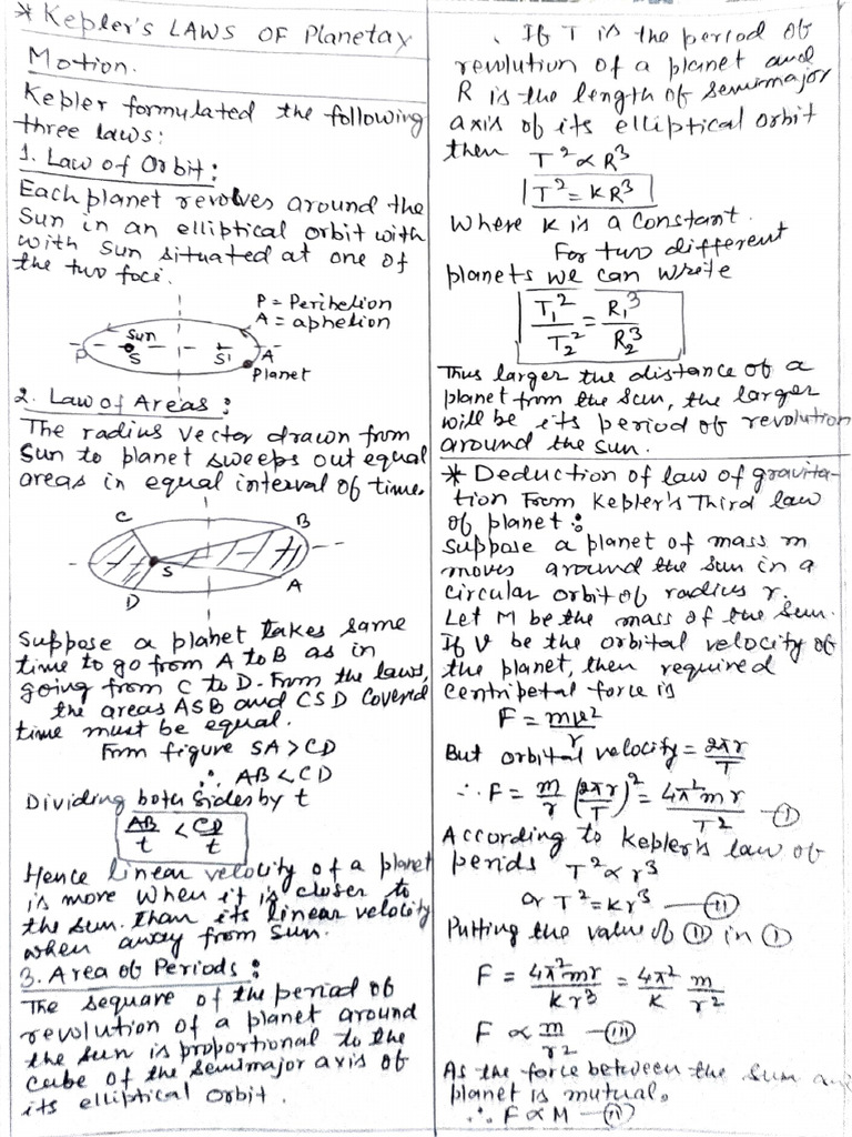 Kepler's Laws of Planetary Motion Explained | PDF | Planetary Science ...
