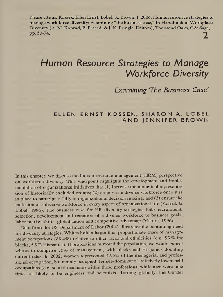 Human+Resource+Strategies+to+Manage+Workforce+Diversity | PDF | Human Resource Management ...