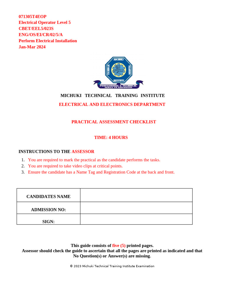 Cbet Template For Exam Cover Page | PDF