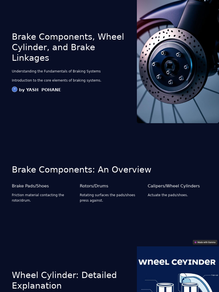 Brake Components Wheel Cylinder and Brake Linkages | PDF