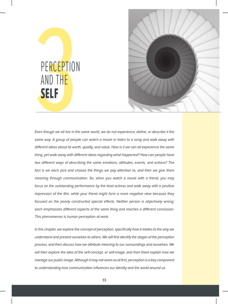 chapter 3 speech 101 | PDF | Self Concept | Perception