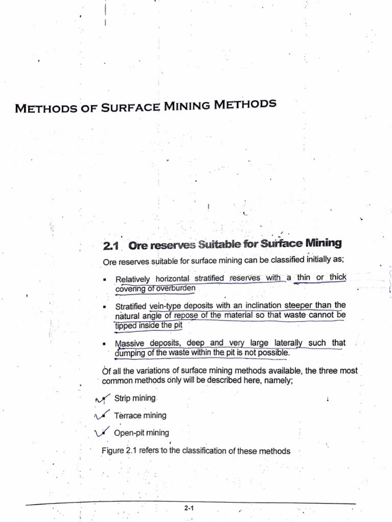 Surface Mining Methods | PDF | Surface Mining | Mining