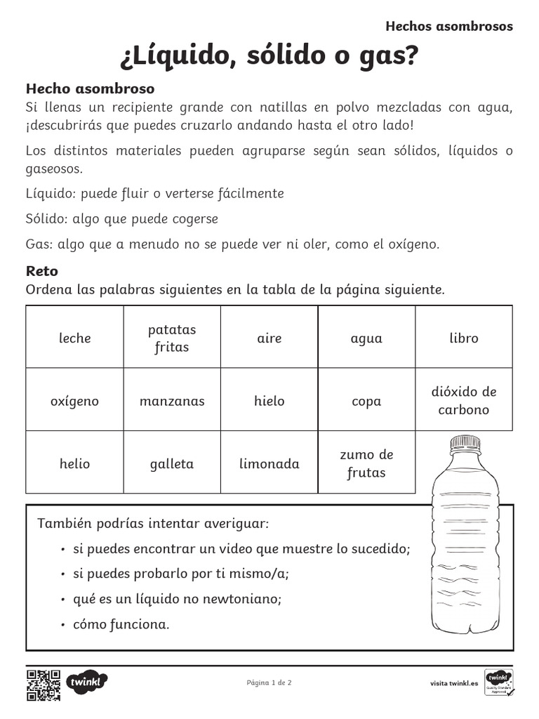 ¿Líquido Sólido o Gas | PDF | Líquidos | Gases