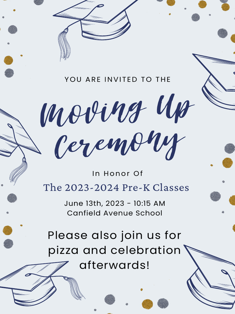 Pre-K Moving Up Ceremony Invitation | PDF