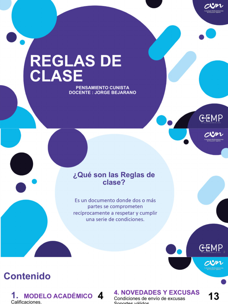 Reglas de Clase para Pensamiento Cunista | PDF