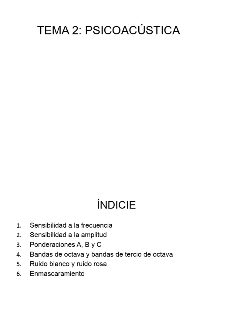 Tema2 Psicoacústica.pptx | PDF | Producción de sonido | Acústica