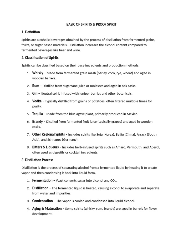 Understanding Spirits and Proof Measurements | PDF | Alcoholic ...