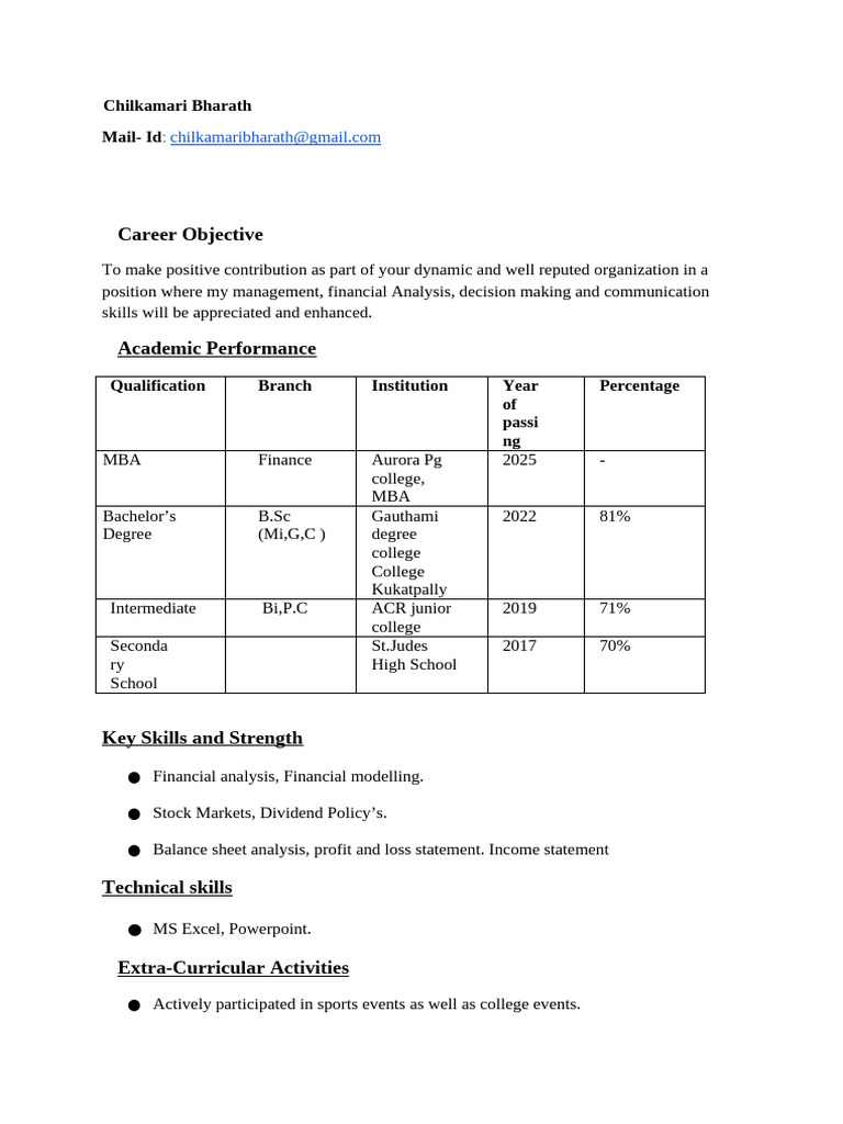 Bharath Resume | PDF