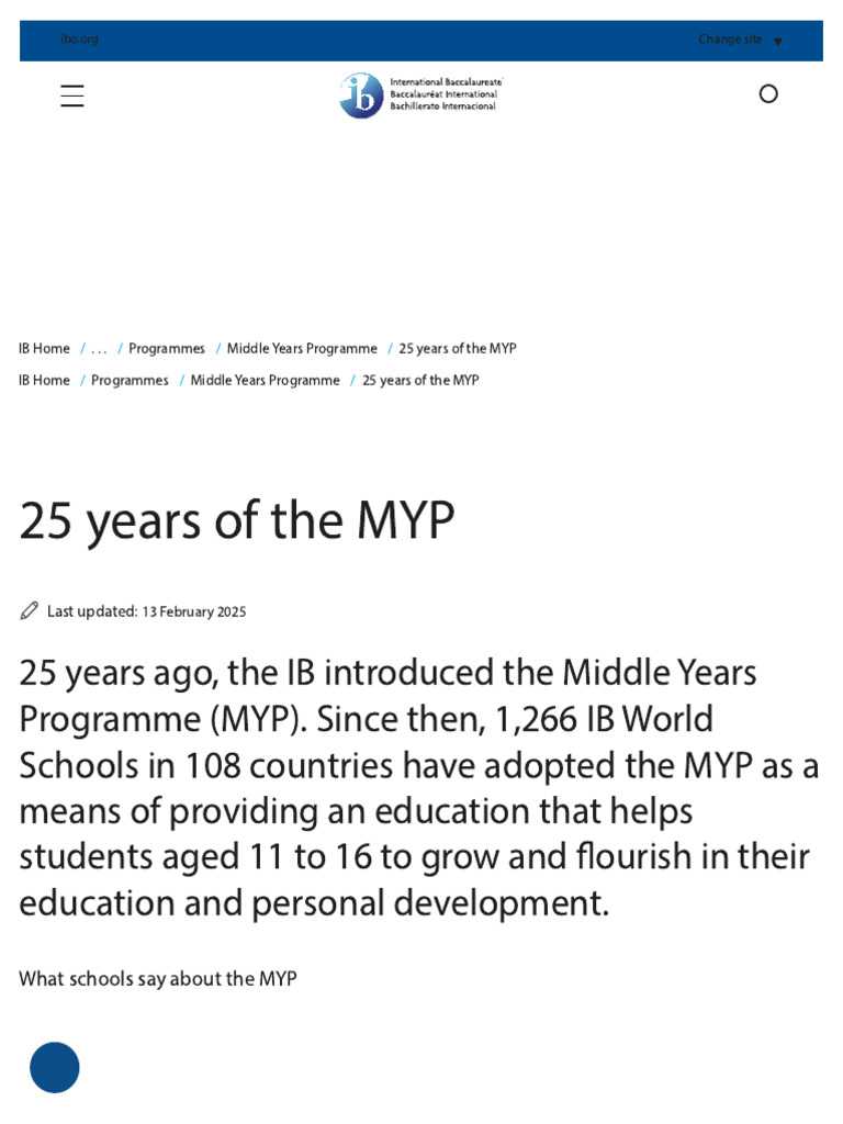 25 Years of The MYP - International Baccalaureate® | PDF | Educational Assessment | Education Theory