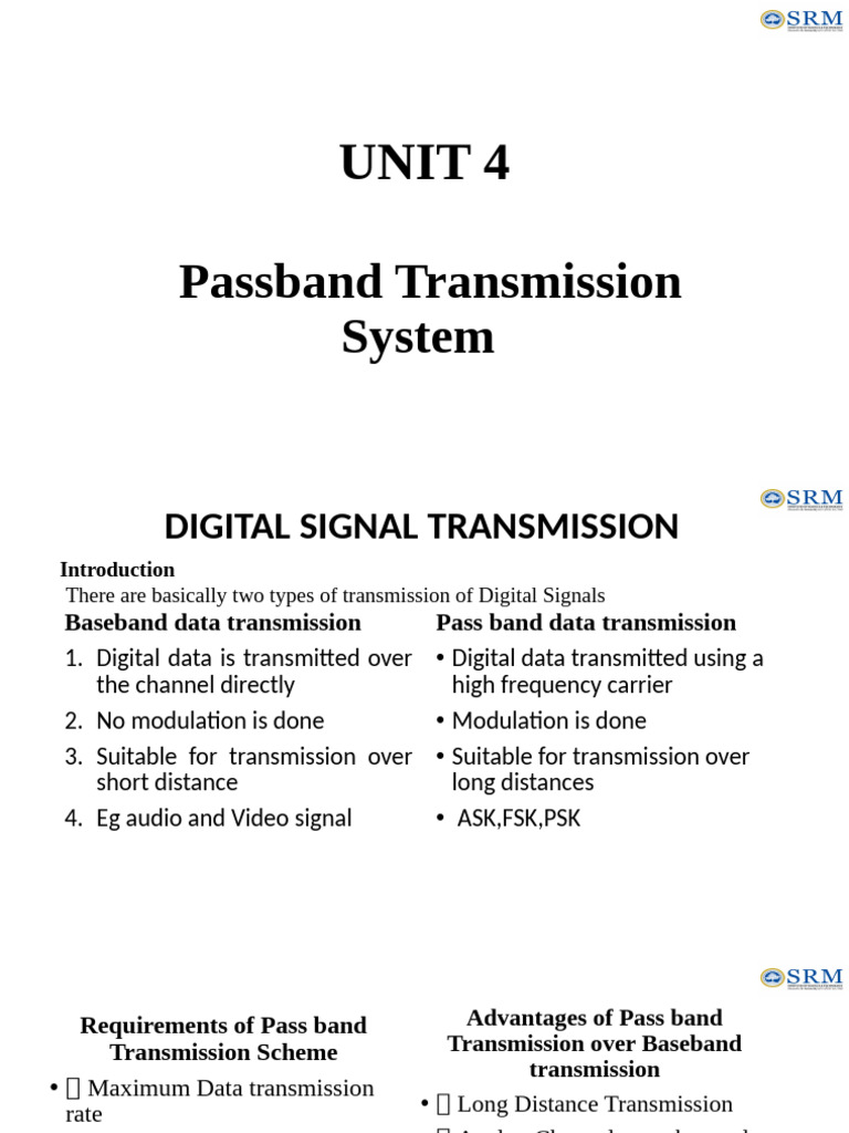 UNIT 4 - Part1 | PDF | Modulation | Computer Engineering