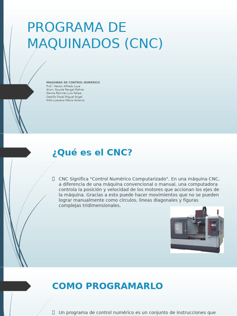 Introducción a la Programación CNC | PDF | Control numerico | Informática