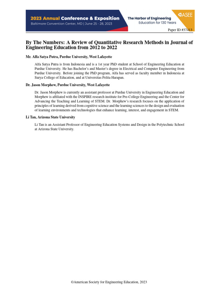 Quantitative Methods in Engineering Education | PDF | Regression ...