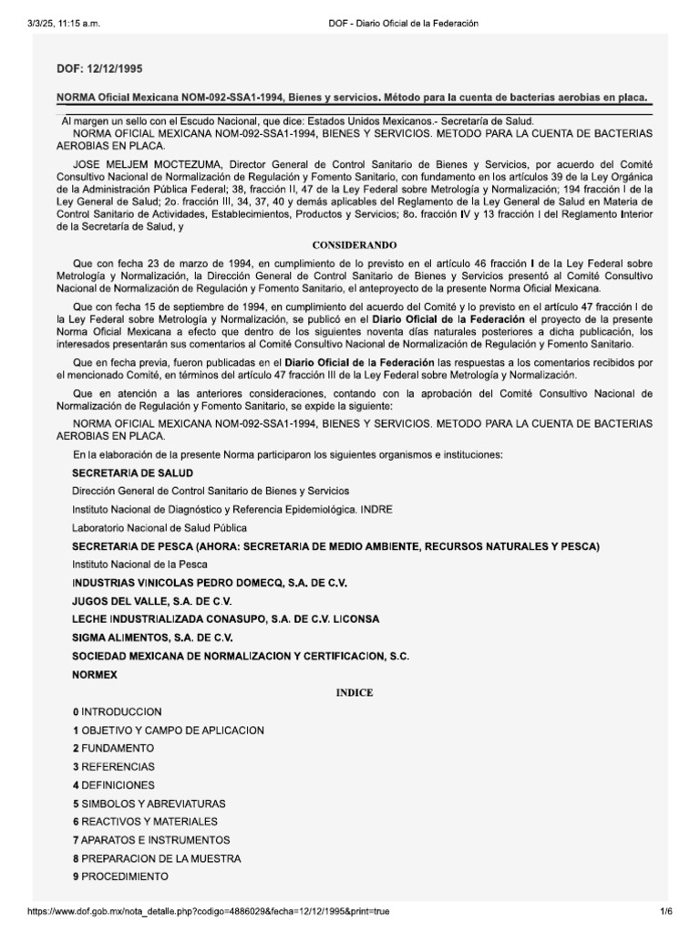 Nom 092 Ssa1 1994 | PDF