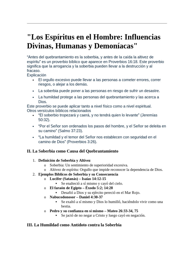 Los Espíritus en El Hombre | PDF | Orgullo | Demonios