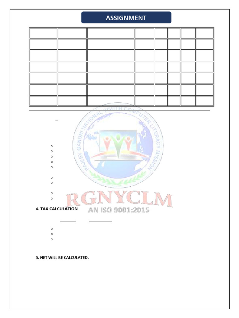 Excel Department Assignement | PDF
